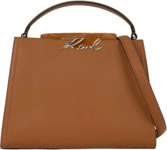 Karl Lagerfeld Femme, Sacs, Brun, Taille: ONE Size K/Signature Suede Top Handle Bag