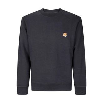 Maison Kitsun&eacute; Schwarzer Fox Head Baumwollpullover - - Sweatshirts & Hoodies - Herren - Schwarzk - XS