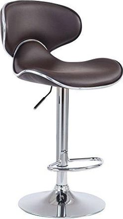 Clp Tabouret De Bar Las Vegas V2 Hauteur R&eacute;glable I Tabouret De Bar Confortable Avec Dossier Et Repose-pieds I Chaise Haute De Bar Rembourr&eacute;e, Couleur:mar