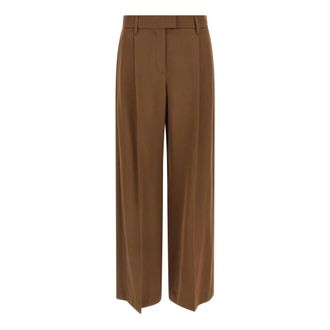 Brunello Cucinelli Monili Plisse-Hose mit weitem Bein - - Trousers - Damen - Braun - L