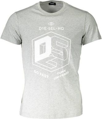 Diesel T-Shirt Herren T-Shirt Grau Kurzarm mit Rundhalsausschnitt