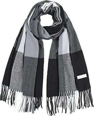 Generic Cocila &Eacute;charpe &Agrave; Carreaux Imitation Cachemire &Eacute;pais Chaleur Gland Couleur Assortie Ch&acirc;le F&eacute;minin DHiver Echarpe Rouge Femme Foulard Blanc Grise Hiver 