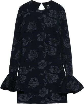 Rotate Rotate Birger Christensen, Femme, Robes, Bleu, Taille: 42 FR Jacquard Mini Dress