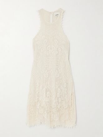 Isabel Marant Valida Minikleid Aus T&uuml;ll Mit Verzierungen Und Stickereien - Ecru