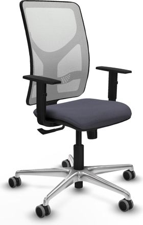 Piqueras y Crespo Schreibtischstuhl mit Armlehnen und hoher R&uuml;ckenlehne, h&ouml;henverstellbare Lendenwirbelst&uuml;tze, ausgestattet mit 3 Positionen und Schneideschaum, Wei&szlig;/Du