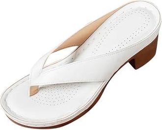 Generic Sandales orthop&eacute;diques &agrave; talon &eacute;pais pour femme - Soutien de la vo&ucirc;te plantaire - Confortables &agrave; enfiler - Bout ouvert - Tongs d&eacute;t&eacute; habill&eacute;es et d&eacute;con