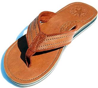 Seestern Sportswear FBA_2364.bw Tongs en cuir pour homme Taille 40-50, marron, 46 EU