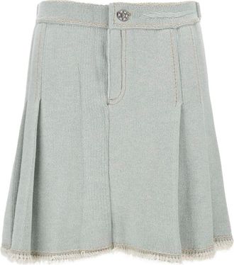 Barrie Femme, Jupes, Bleu, Taille: 40 FR Jupe Pliss&eacute;e avec Boucle