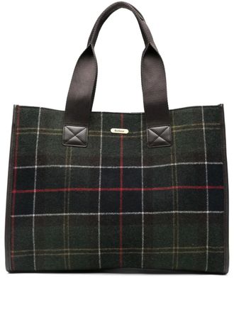 Barbour grand sac cabas à carreaux - Vert