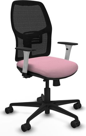 Piqueras y Crespo B&uuml;rostuhl Rosa Alfera mit wei&szlig;en und schwarzen Armlehnen, h&ouml;henverstellbare Lendenwirbelst&uuml;tze, ausgestattet mit Syncro/Traslack und Schneideschaum, S