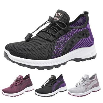 Generic Chaussures de marche &agrave; enfiler pour femme en maille respirante et l&eacute;g&egrave;re - Baskets orthop&eacute;diques d&eacute;contract&eacute;es pour femme - Coupe large - Antid&eacute;rapant