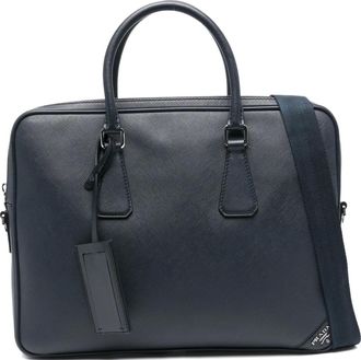 Prada porte-documents en cuir (années 2010) - Bleu