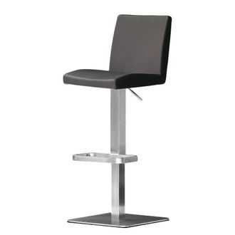 Roomscape home24 Barstuhl Fran 42 x 89 x 54cm Schwarz Echtleder/Metall Eckig