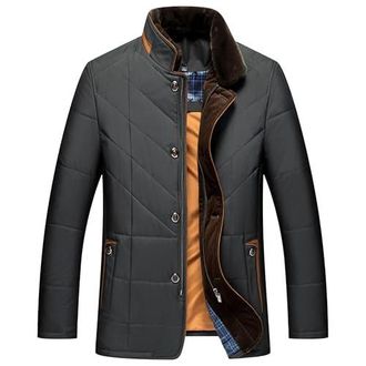 Generic Vestes matelass&eacute;es isol&eacute;es et coupe-vent pour homme - Col montant - Manteaux dhiver - Veste en duvet daffaires, Vert, XXL