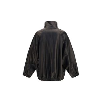 Brunello Cucinelli Womens Black Lamb Ovis Aries Leather Jacket Clothing