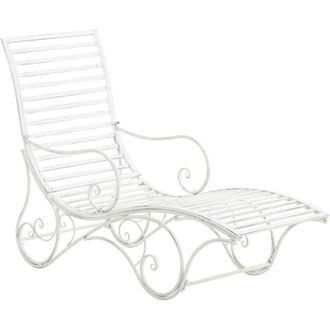 Clp Amiens Garden Derk Chair en fer blanc ancien