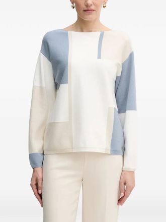 Joseph Ribkoff Pullover in Colour-Block-Optik - Wei&szlig;