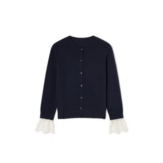 Motivi Cardigan en maille m&eacute;lang&eacute;e cachemire - Femme - Pulls - Bleu - Taille: 40 FR