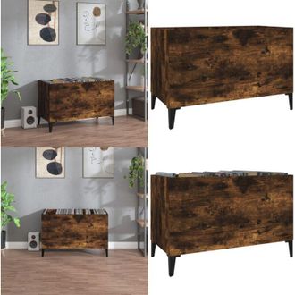 vidaXL Vidaxl - Armoire &agrave; disques ch&ecirc;ne fum&eacute; 74,5x38x48 cm bois ding&eacute;nierie - Meuble &agrave; Disques - Armoire &agrave; Disques - Rangement Disque Vinyle - &Eacute;tag&egrave;re