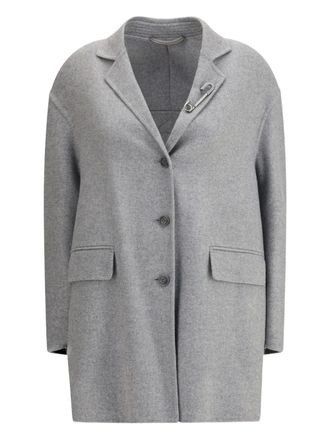 Ermanno Scervino manteau &agrave; simple boutonnage et revers de col ornement&eacute;s - Gris