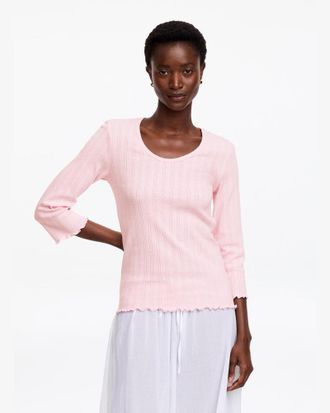 Arket Pointelle-Strickoberteil -Rosa