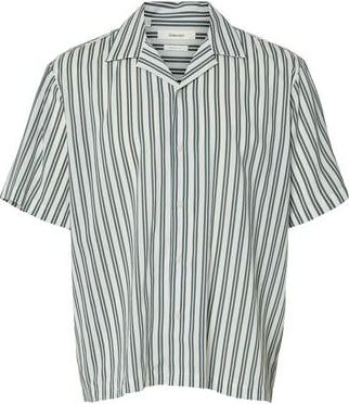 Selected Chemise ray&eacute;e &agrave; manches courtes en coton m&eacute;lang&eacute;