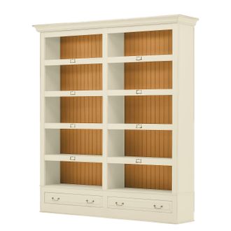 Maison Belfort home24 Bücherregal I Massivholz Pinie, lackiert Rück-, Seitenwände & Einlegeböden: MDF Mitteldichte Holzfaserplatte, lackiert Weiß/Pinie Weiß/Pinie