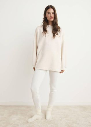 Mango Pyjama-Sweatshirt aus Kunstshearling elfenbeinwei&szlig; - Damen - S - MANGO