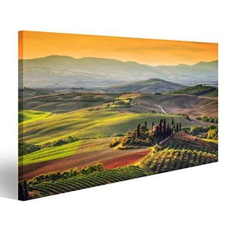 Islandburner Tableau, Tableaux sur toile Paysage de Toscane au lever du soleil typique de la ferme toscane de la r&eacute;gion cultiver la colline vignoble Italie Poster,