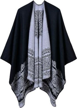 Generic Poncho Femme Hiver Chaud Chale Femme Hiver Chaud Cape Femme Effet enveloppant Cape D&eacute;contract&eacute;e Grande Taille Confort Maximal