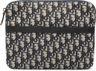 Dior Blue Oblique Canvas Clutch
