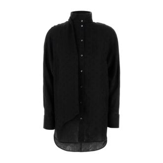 Ferragamo Schwarzes Seidenhemd f&uuml;r Herren - - Blouses & Shirts - Damen - Schwarzk - 2XS