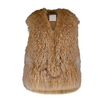 Givenchy Luxuri&ouml;se Pelz&auml;rmellose Weste Beige - - Jackets - Damen - Beige - S