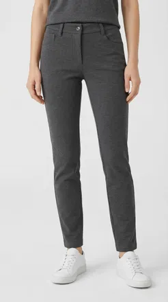 MAC Broeken Stoffhose MAC SLIM, Damen, Gr. 38, L&auml;nge 28, silber shadow melange, Jersey, Obermaterial: 63% Viskose, 33% Polyamid, 4% Elasthan, meliert, slim fit kn