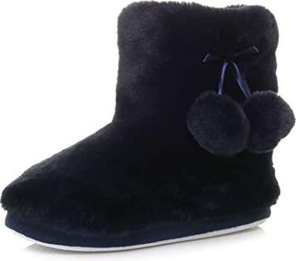 Ajvani Femmes hiver pompon doubl&eacute; de fourrure confort tricot&eacute; bottines chaussons pantoufles pointure 7 40
