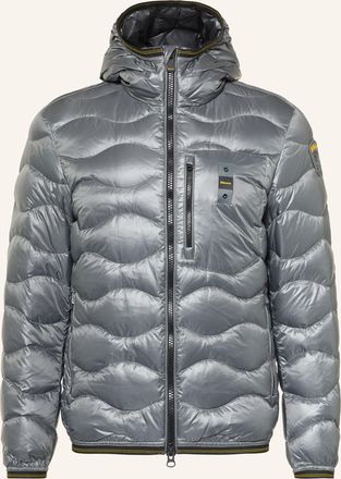 Blauer Daunenjacke Wave grau