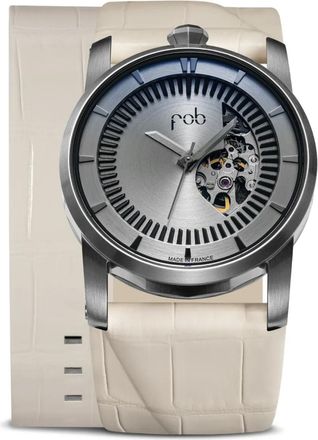 Fob Paris montre Skeleton 40 mm - Argent