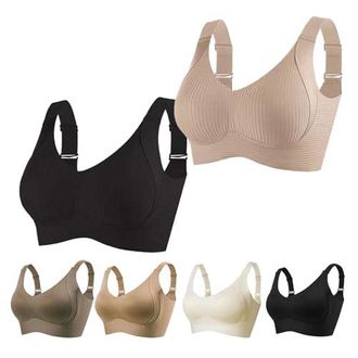 Generic Soutien-gorge push-up sans couture pour femme - Soutien-gorge push-up r&eacute;glable sans fil - Couverture compl&egrave;te douce et sans couture, 2 pi&egrave;ces., XXL