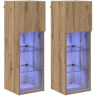 vidaXL Wandmontierte TV-Schr&auml;nke 2 pcs Artisan-Eiche 30,5 x 30 x 90 cm vidaXL