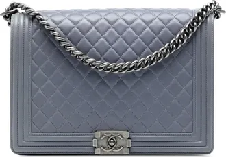 Chanel grand sac à bandoulière Boy Flap (2011) - Gris