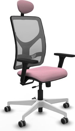 Piqueras y Crespo 24-Stunden-Stuhl, mit 3D-Armen, h&ouml;henverstellbarer Lendenwirbelst&uuml;tze und festem Kopfteil, ausgestattet mit Syncro/Traslack und Schneideschaum, Grau/R