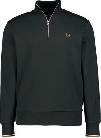 Fred Perry Herren Troyer gr&uuml;n Baumwolle unifarben