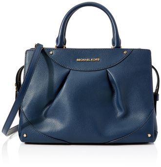 Michael Kors Women MD Satchel Bag, Navy
