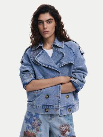 Desigual Jeansjacke Ontario 25SWED57 Blau Regular Fit
