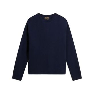 Woolrich Pull &agrave; col rond en laine et cachemire 12Gg Cozy - Femme - Pulls - Bleu - Taille: 36 FR