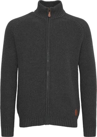 Solid SDXenos Herren Strickjacke Cardigan Grobstrick Pullover mit Stehkragen 100% Baumwolle Regular fit, Größe:XL, Farbe:Med Grey M (8254)