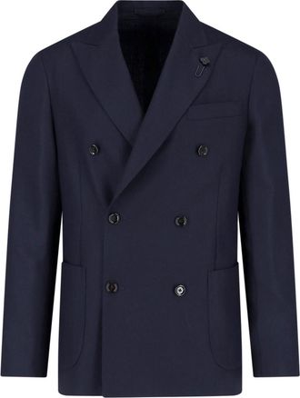 Lardini Double-Breasted Virgin Wool Blazer