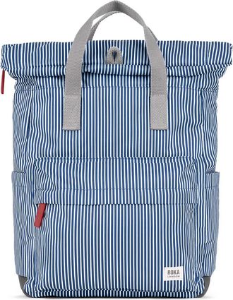 Roka London Canfield - Mochila mediana de lona reciclada con cierre magn&eacute;tico, dise&ntilde;o de nogal americano, color rojo