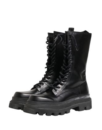 Dolce & Gabbana Lace-up Combat Boots - Black