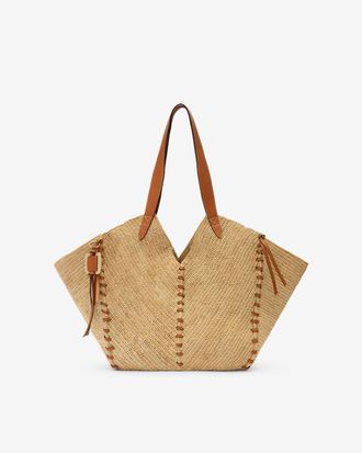 Isabel Marant Sac Tampa Tote - Femme - Naturel Et Cognac - Taille - Isabel Marant - Collection &Eacute;t&eacute; Femme - Nouvelle Collection Capsule La Riviera